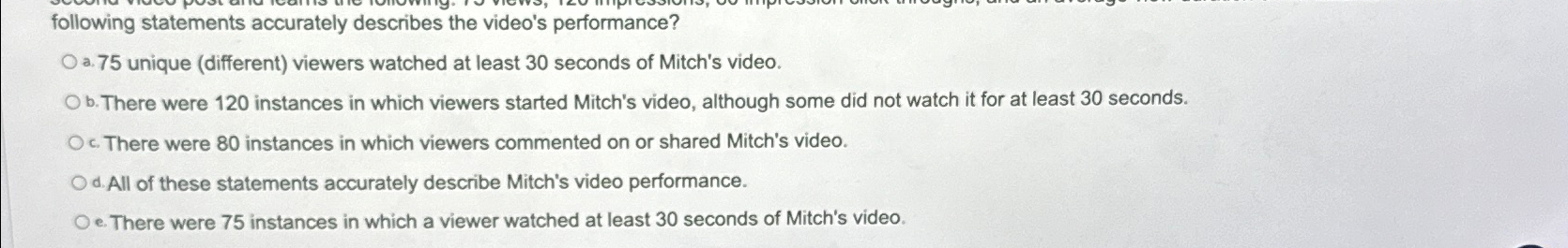 Solved following statements accurately describes the video's | Chegg.com