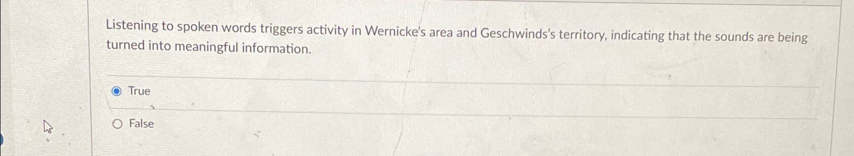 Solved Listening to spoken words triggers activity in | Chegg.com