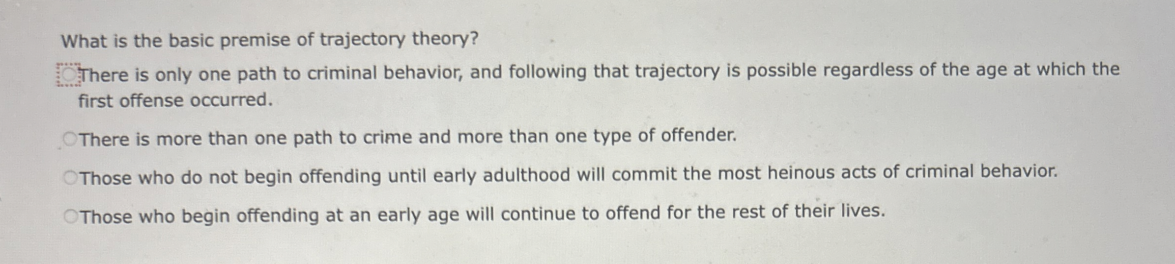 Solved What is the basic premise of trajectory theory?There | Chegg.com