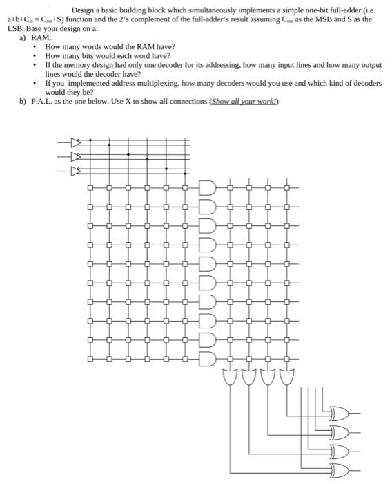 Solved Design a basic building block which simultaneously | Chegg.com