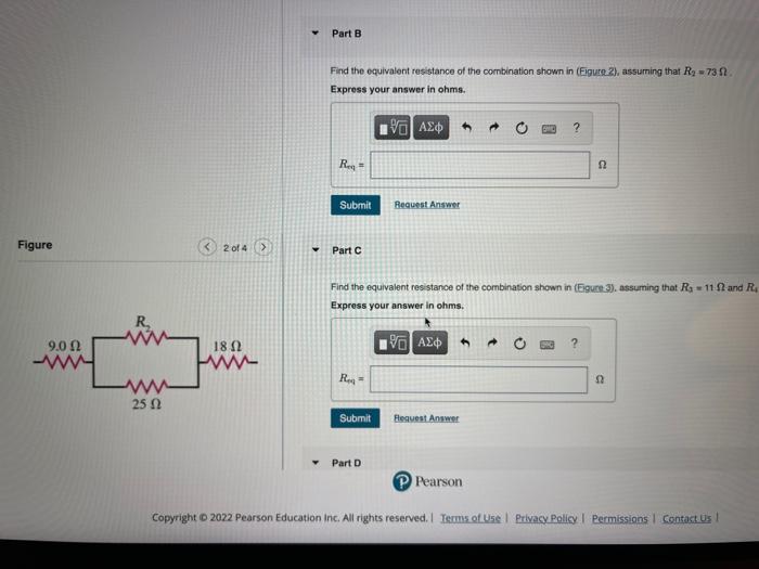 [Solved]: part b-d Find the equivalent resistance of the com