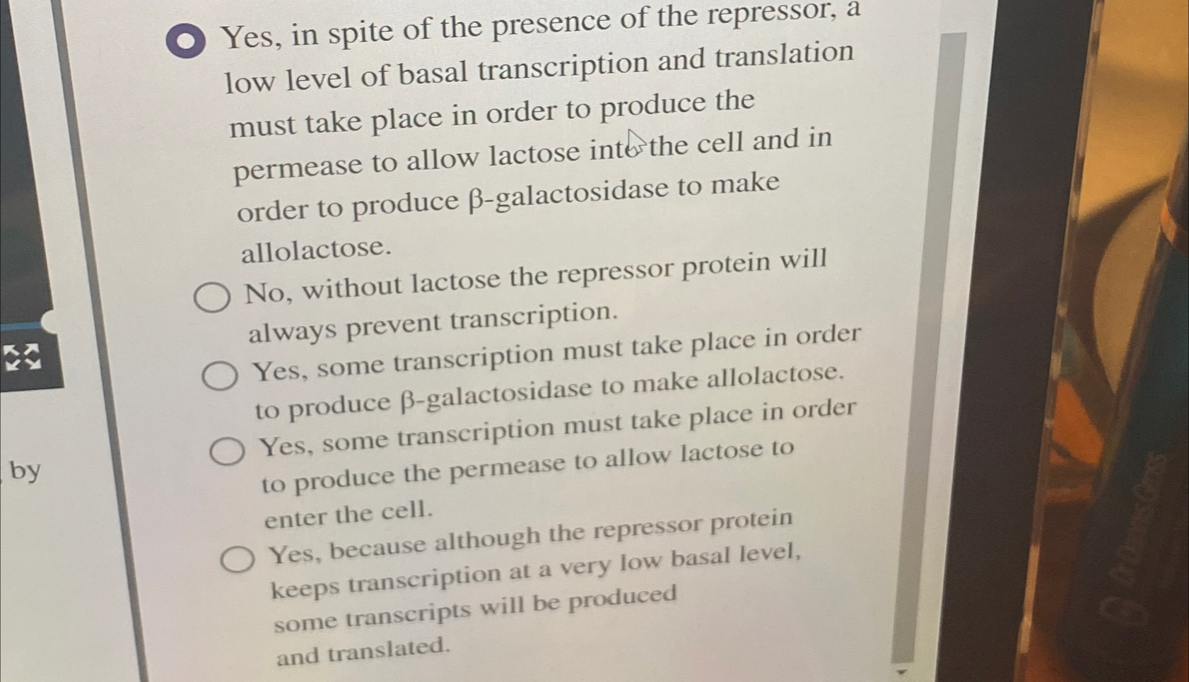 Solved Yes, in spite of the presence of the repressor, a low | Chegg.com