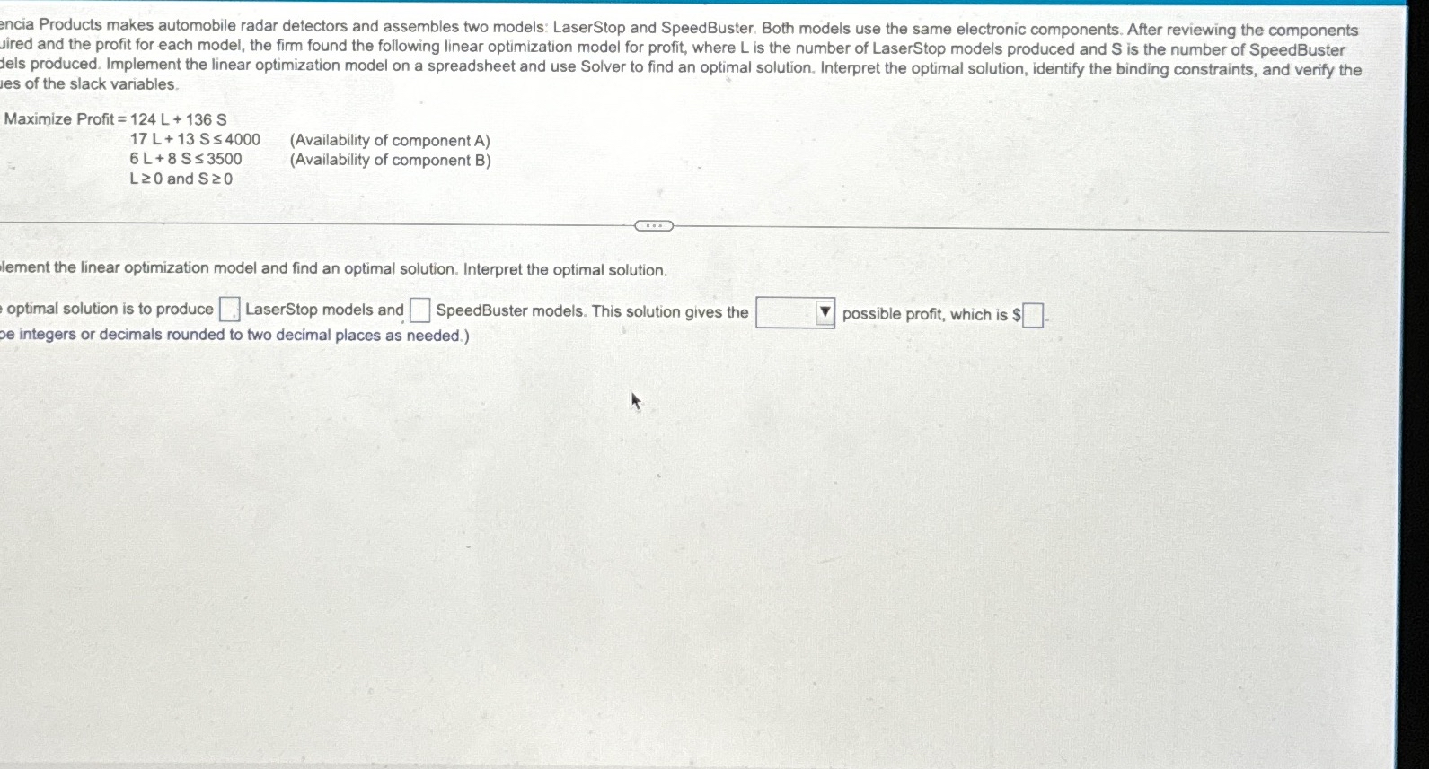 Solved encia Products makes automobile radar detectors and | Chegg.com