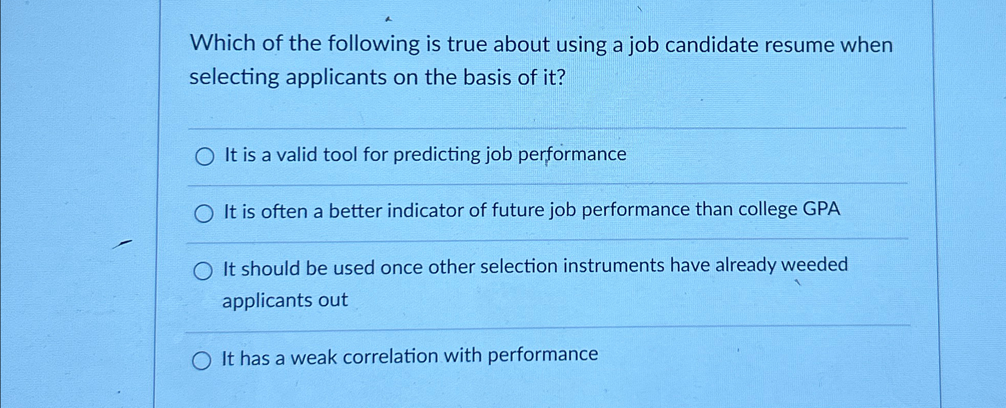Solved Which of the following is true about using a job | Chegg.com