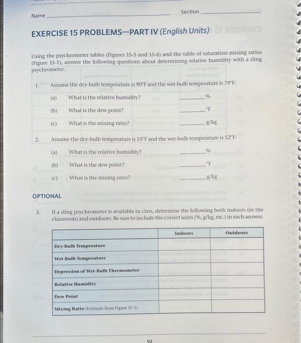 Solved EXERCISE 15 PROBLEMS-PART I (S.I. Units) 1. Complete | Chegg.com