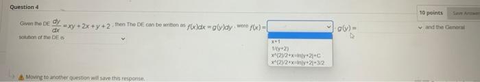 Solved 10 points Given the oE dxdy=xy+2x+y+2, then The DE | Chegg.com