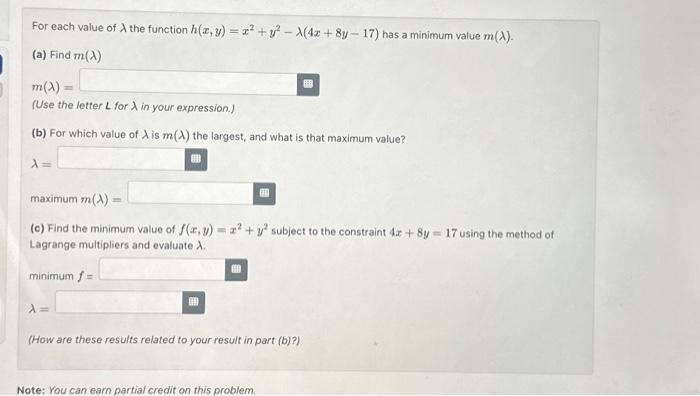 Solved For each value of λ the function | Chegg.com