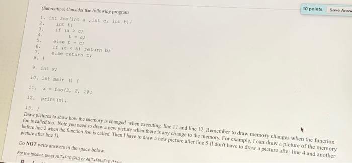 Solved 10 points Save Answ (Subrotine) Consider the | Chegg.com