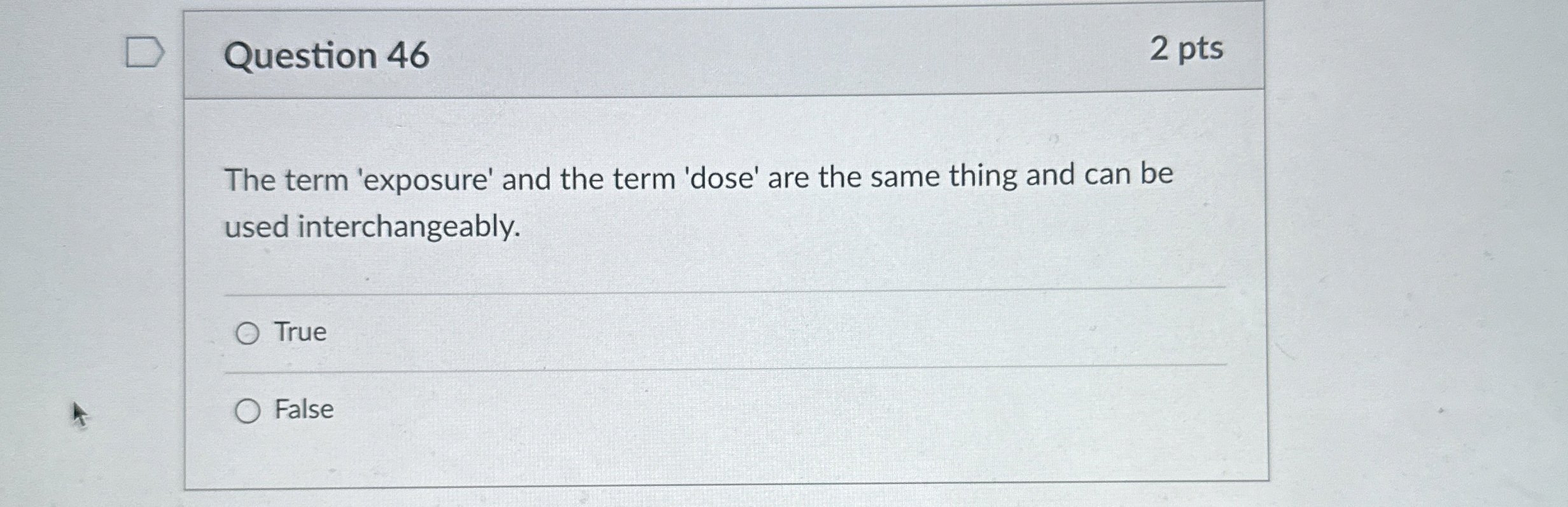 Solved Question 462 ﻿ptsThe term 'exposure' and the term | Chegg.com