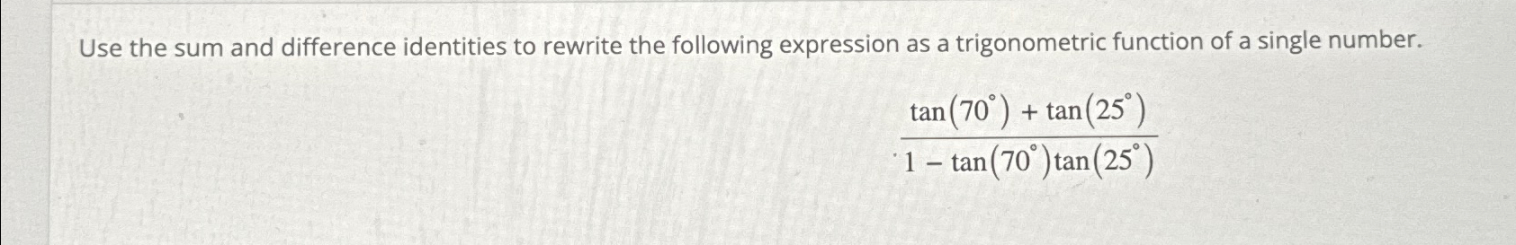 Solved Use the sum and difference identities to rewrite the | Chegg.com