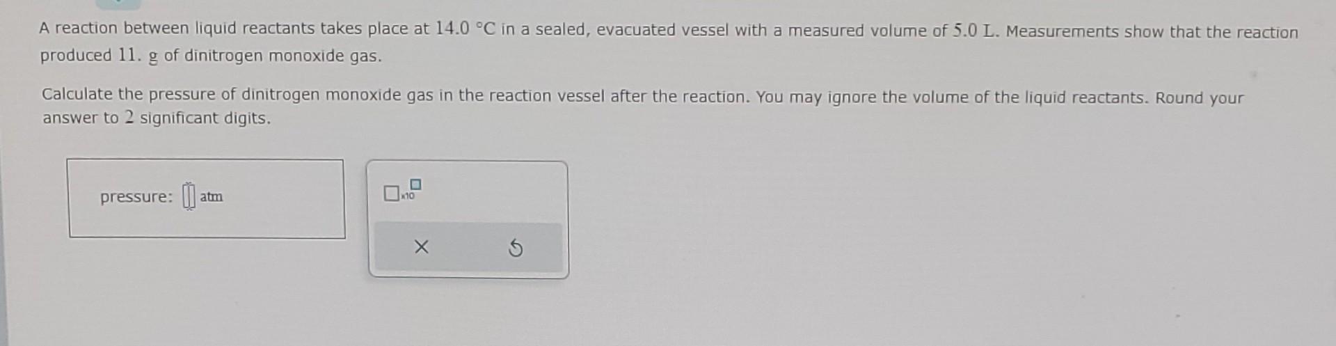 Solved A reaction between liquid reactants takes place at | Chegg.com