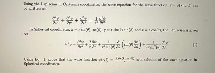 Solved Using The Laplacian In Cartesian Coordinates The