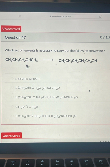 Solved ulowa.instructure.comQuestion 4701.5Which set of | Chegg.com
