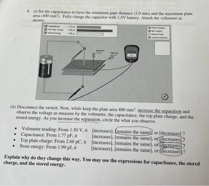 Solved 6. (i) Set the capacitance to have the minimum gaps | Chegg.com