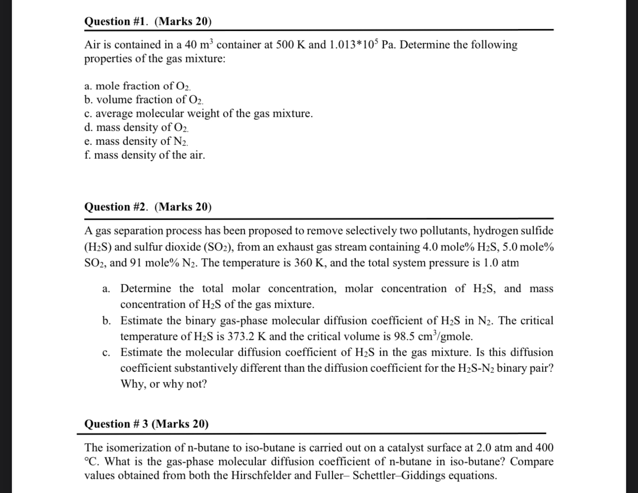 Solved Question #1. (Marks 20)Air is contained in a 40m3 | Chegg.com