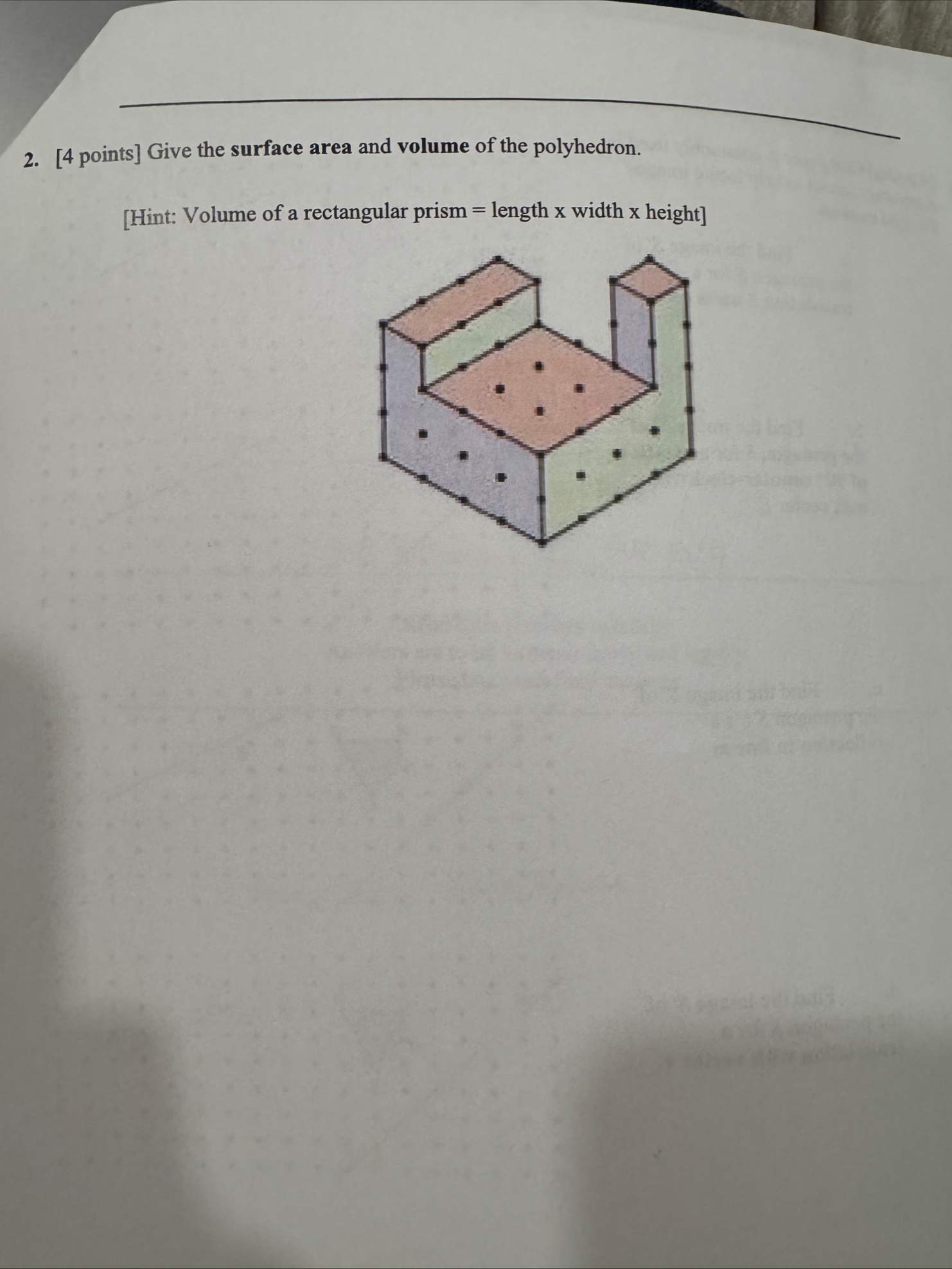 Solved [4 ﻿points] ﻿Give the surface area and volume of the | Chegg.com