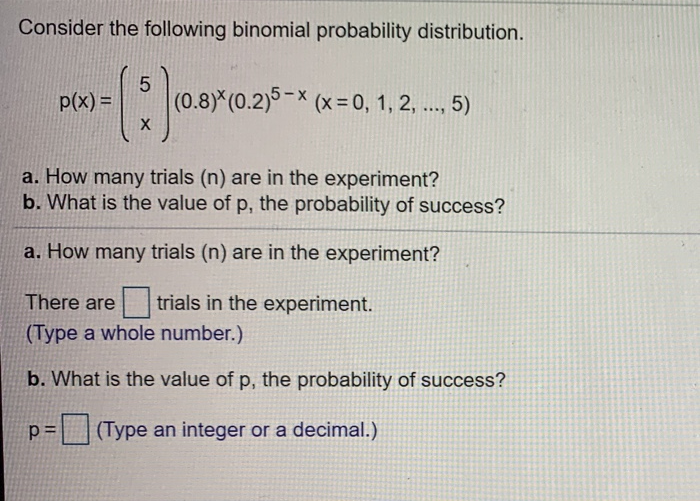 Solved Consider the following binomial probability | Chegg.com