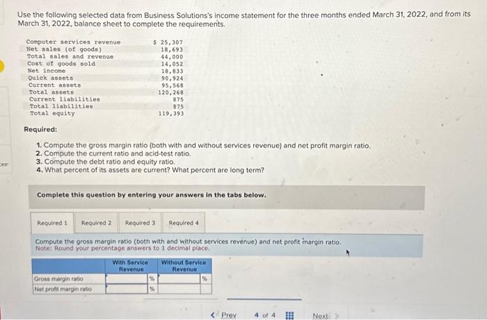 Solved Use the following selected data from Business | Chegg.com