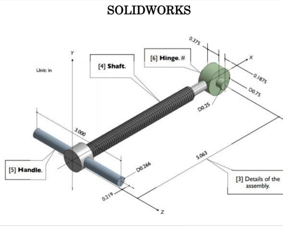 Solved create in solidworks a shaft assembly the assembly | Chegg.com
