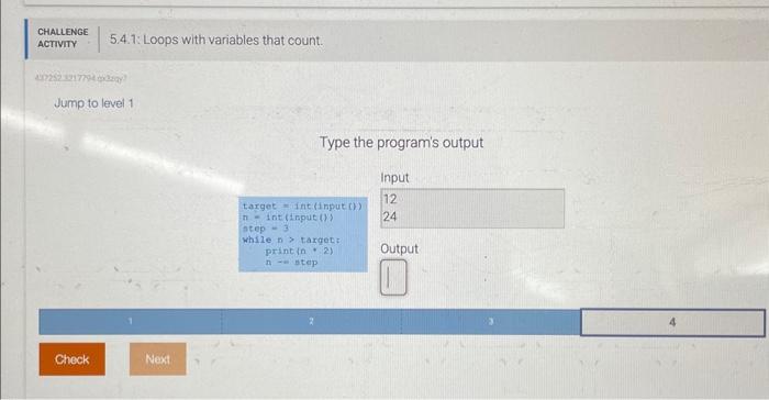 Solved in python Type the program's output target = int | Chegg.com