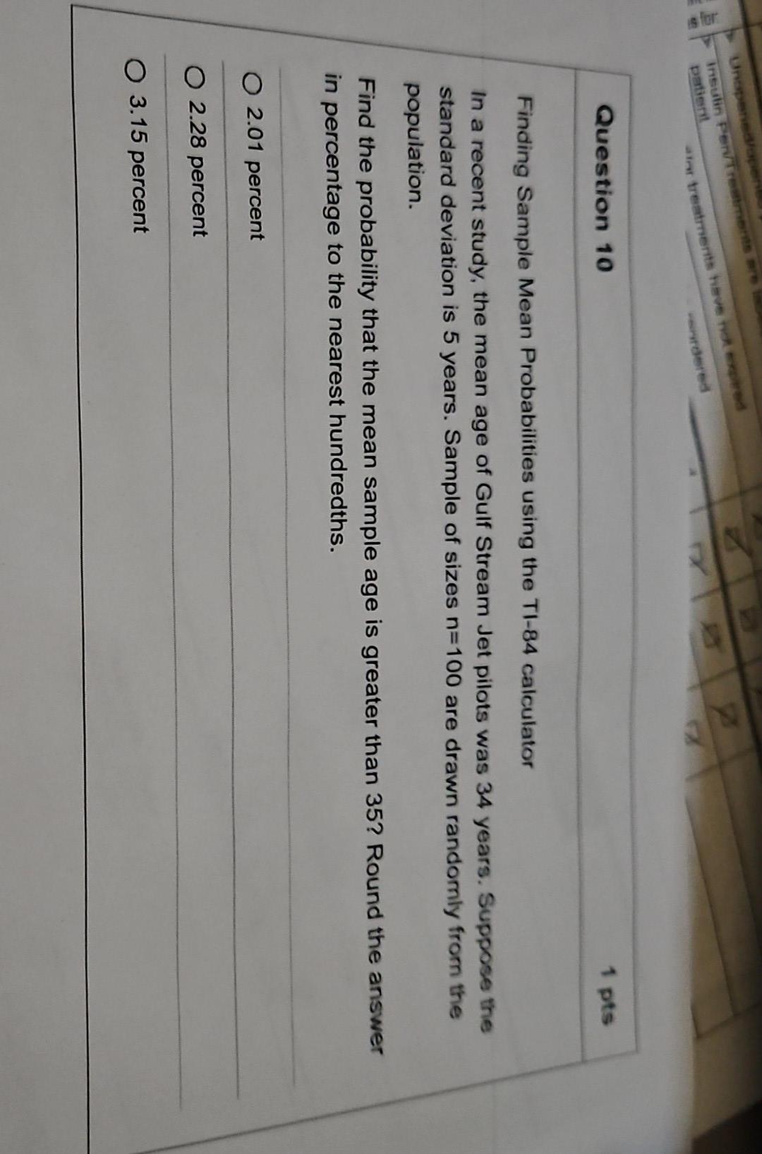 Solved Finding Sample Mean Probabilities using the TI-84 | Chegg.com