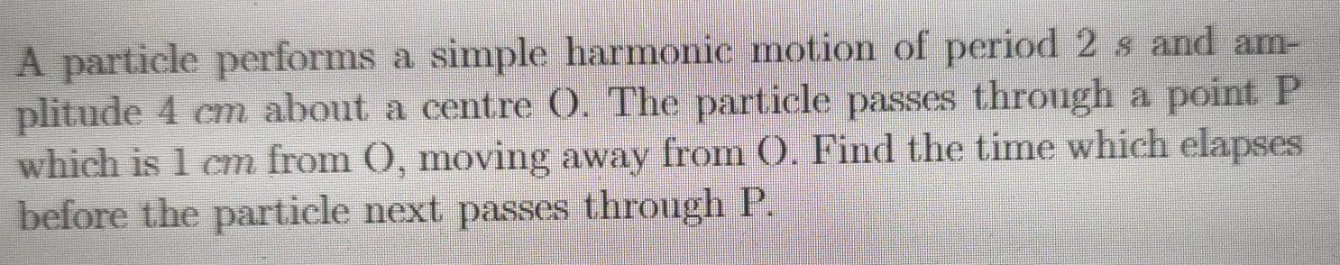 Solved A particle performs a simple harmonic motion of | Chegg.com