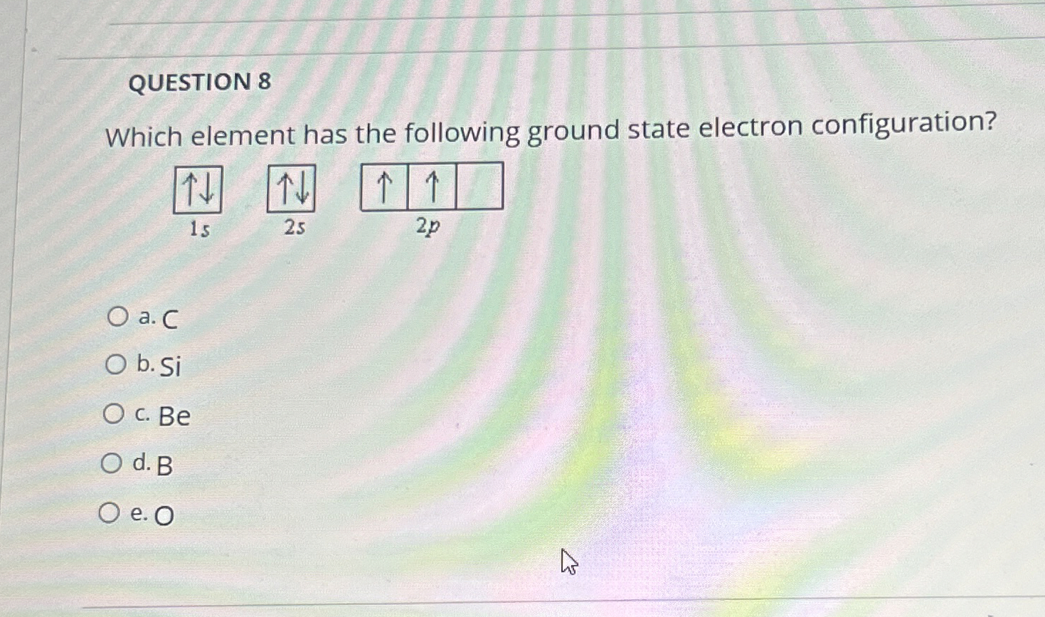 Solved QUESTION 8Which element has the following ground | Chegg.com