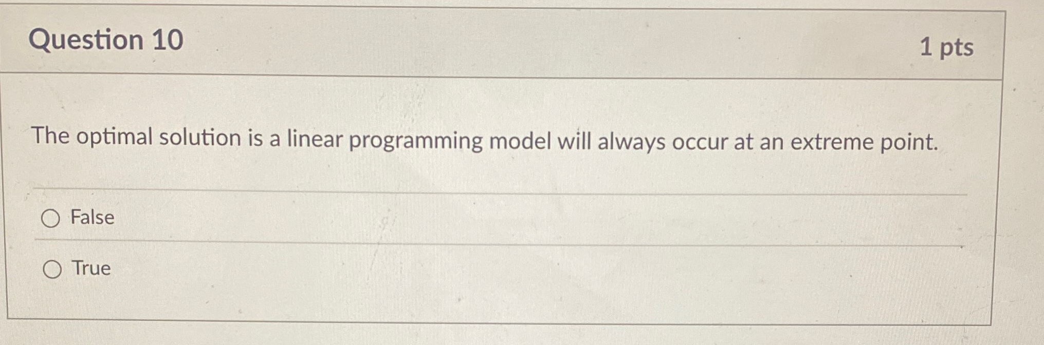 Solved Question 10The optimal solution is a linear | Chegg.com