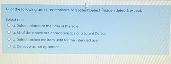 Solved All of the following are characteristics of a Latent | Chegg.com