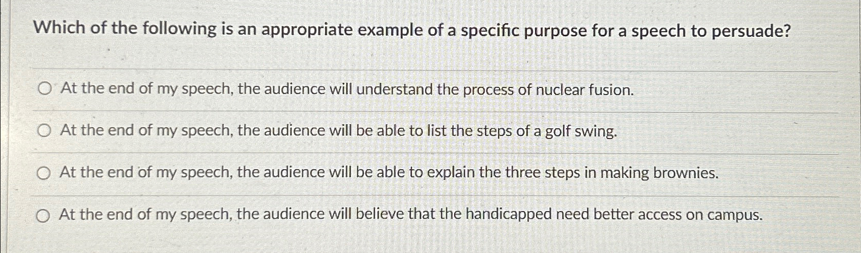 Solved Which of the following is an appropriate example of a | Chegg.com