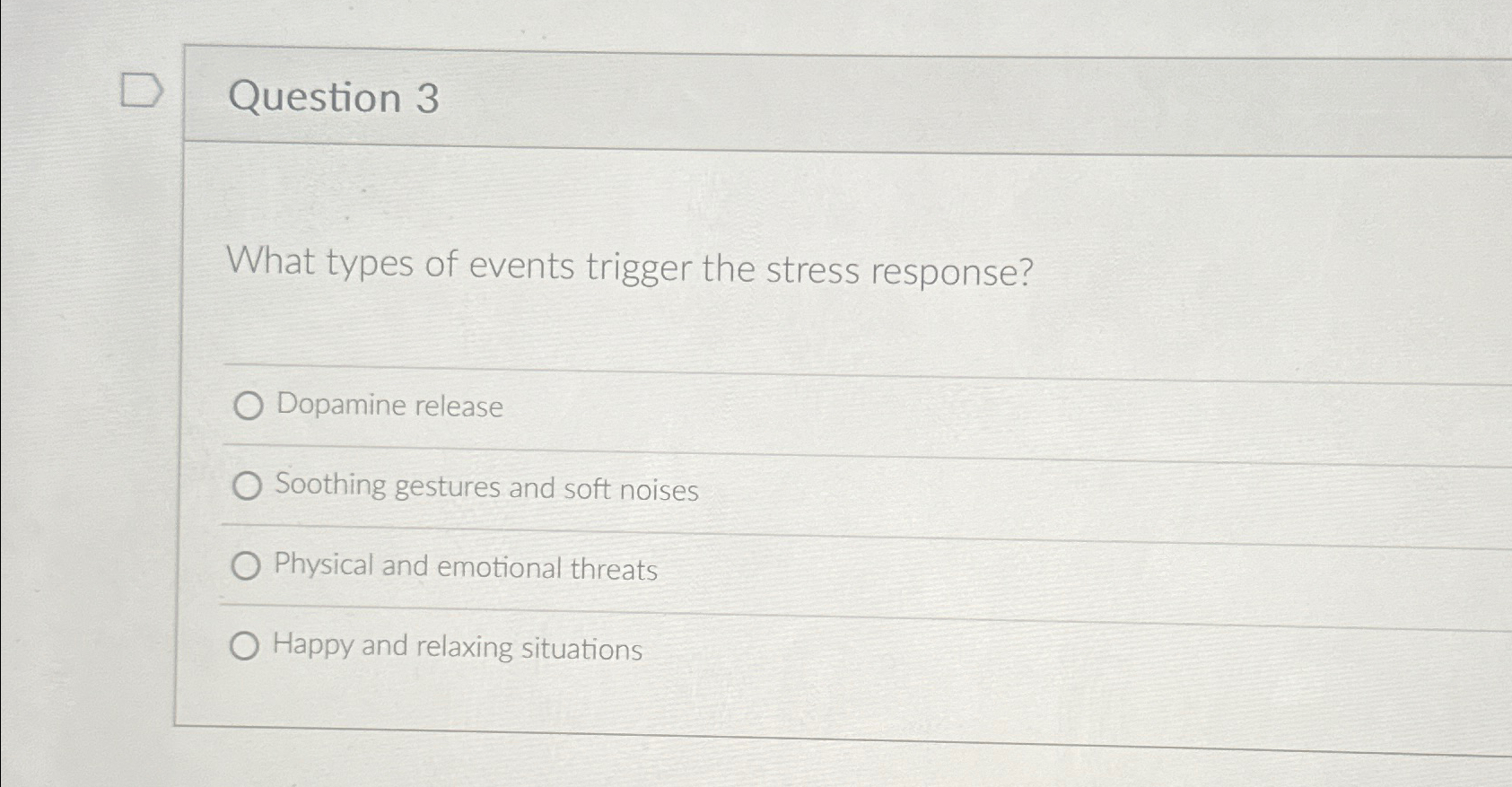 Solved Question 3What types of events trigger the stress | Chegg.com