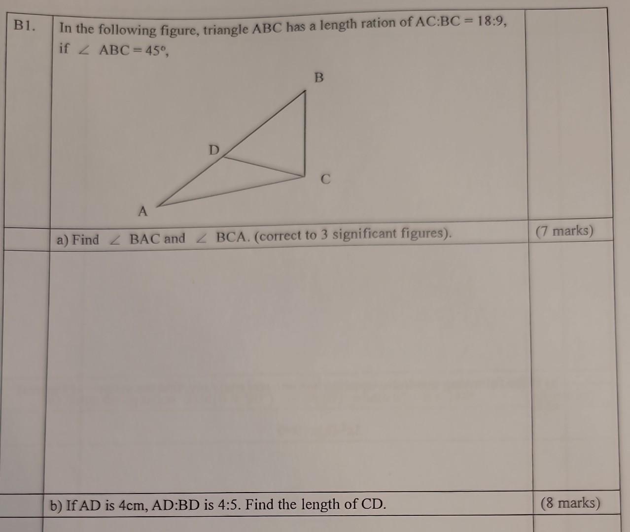 Solved In the following figure, triangle ABC has a length | Chegg.com