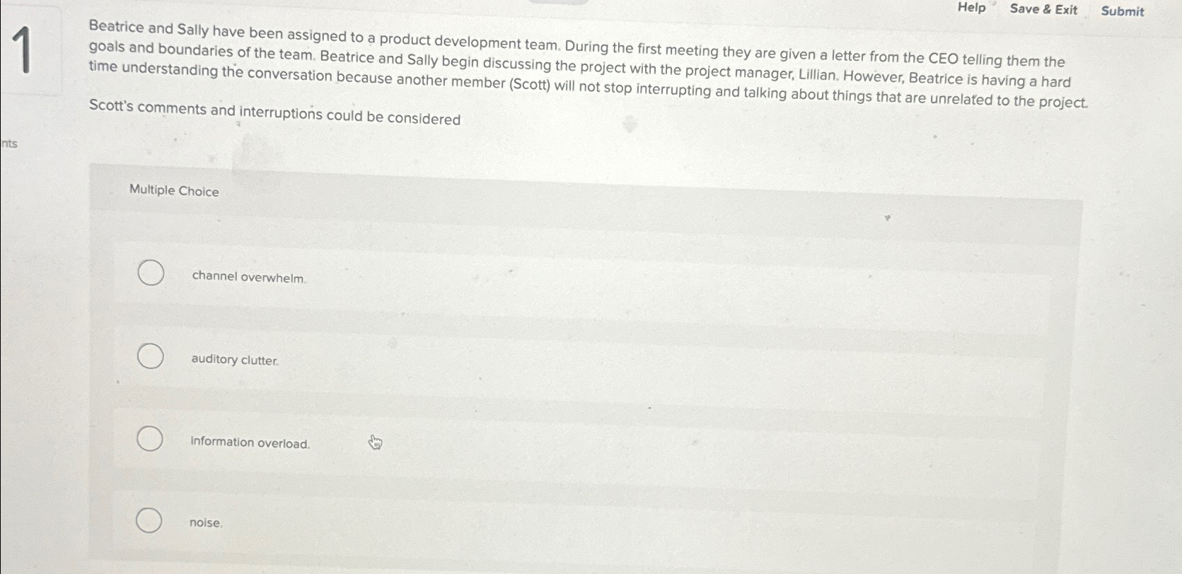 Solved HelpSave & ExitSubmitBeatrice and Sally have been | Chegg.com