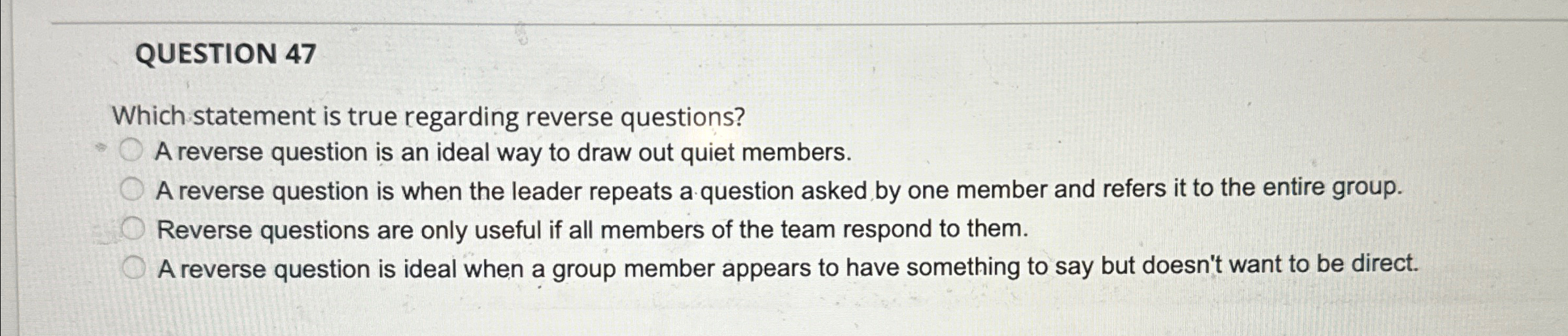 Solved QUESTION 47Which statement is true regarding reverse | Chegg.com