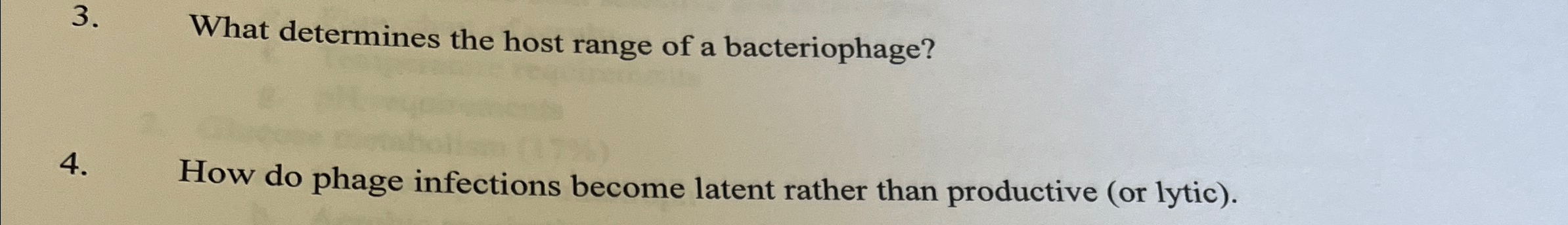 Solved What determines the host range of a bacteriophage? | Chegg.com