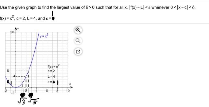 Solved Use the given graph to find the largest value of 8 >0 | Chegg.com