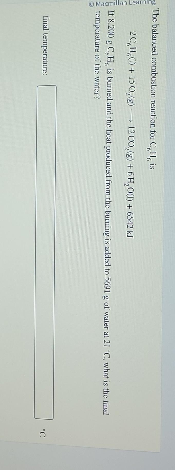 Solved The Balanced Combustion Reaction For C6h6 Is