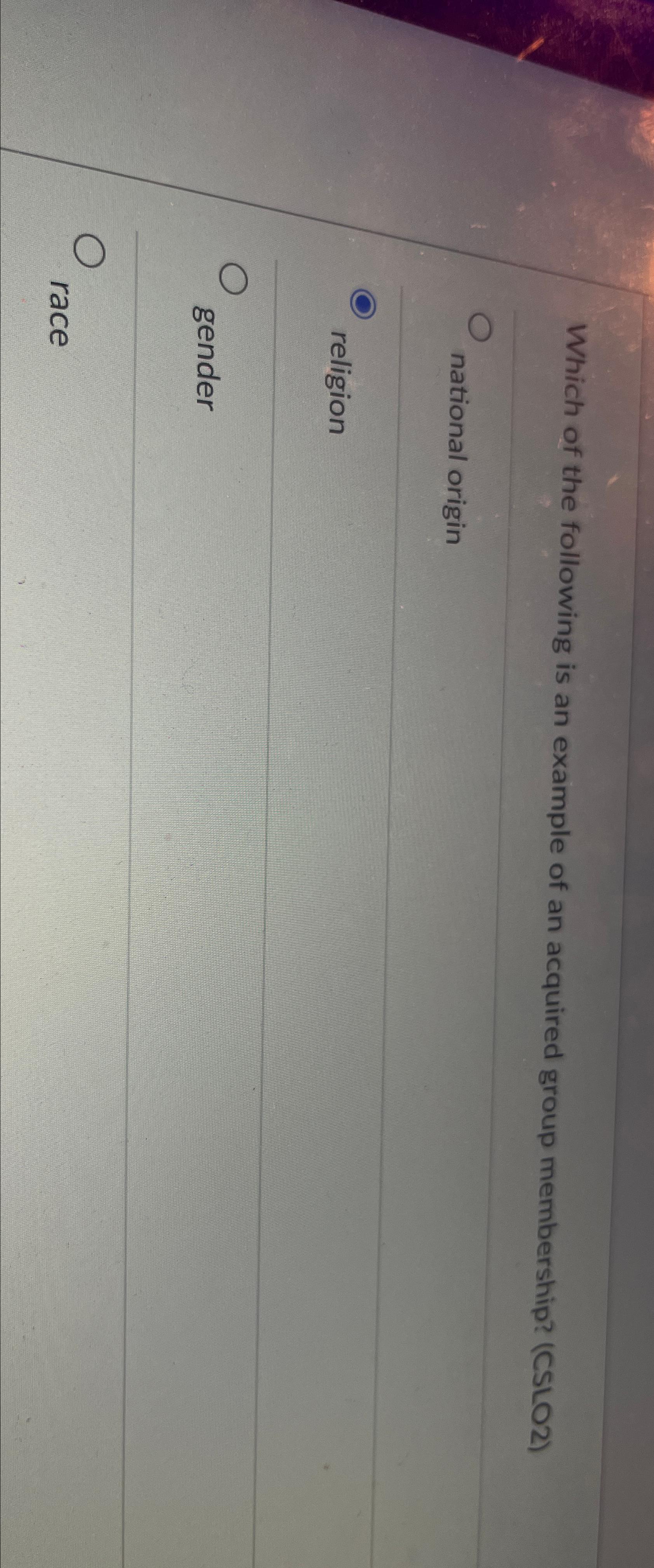 Solved Which of the following is an example of an acquired | Chegg.com