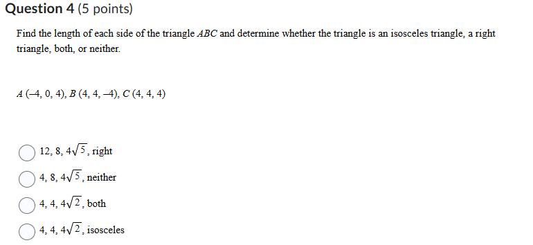 Solved Question 4 (5 ﻿points)Find the length of ﻿each side | Chegg.com