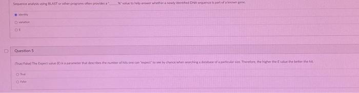 Solved Question 5 Sequence analysis using BLAST or other | Chegg.com