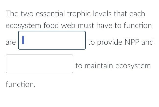Solved The two essential trophic levels that each ecosystem | Chegg.com