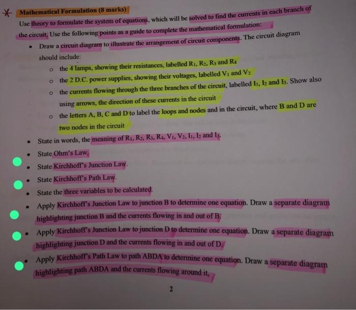 Solved Mathematical Formulation ( 8 marks) Use theory to | Chegg.com
