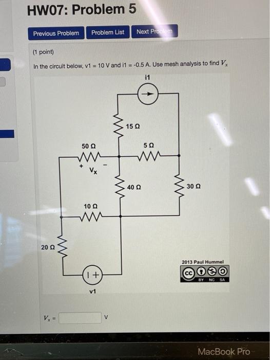 Solved Hw07 Problem 5 Previous Problem Problem List Next 