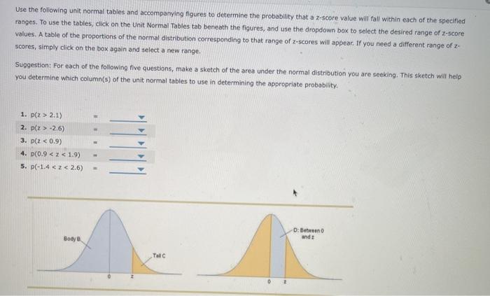 Solved Use the following unit normal tables and accompanying | Chegg.com