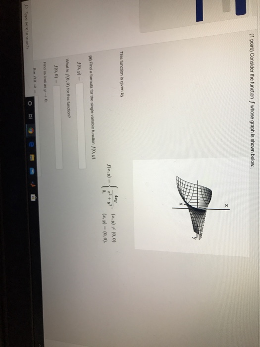 Solved 1 Point Consider The Function F Whose Graph Is 1977