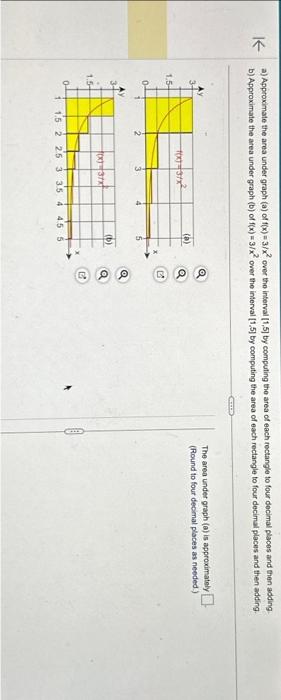 Solved a) Approximate the area under graph (a) of f(x)=3/x2 | Chegg.com