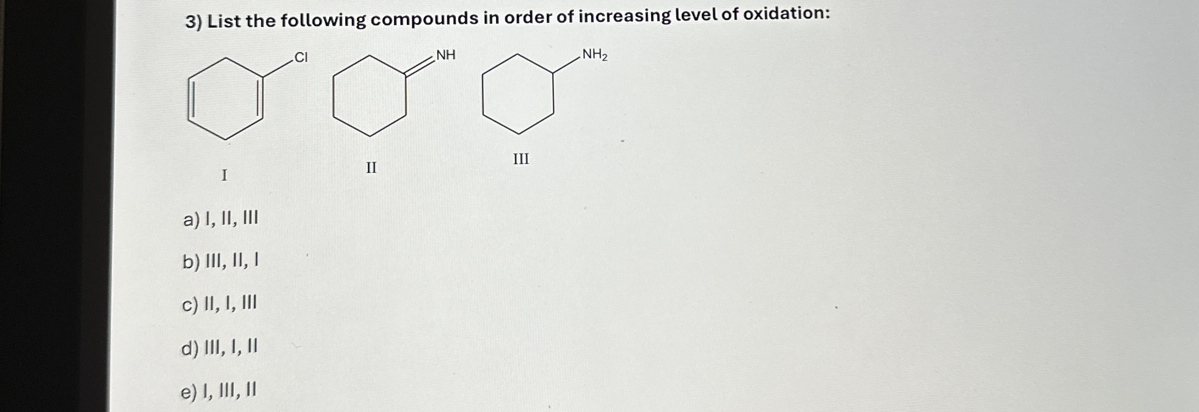 Solved List the following compounds in order of increasing | Chegg.com