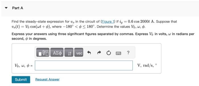 Solved Find the steady-state expression for vo in the | Chegg.com