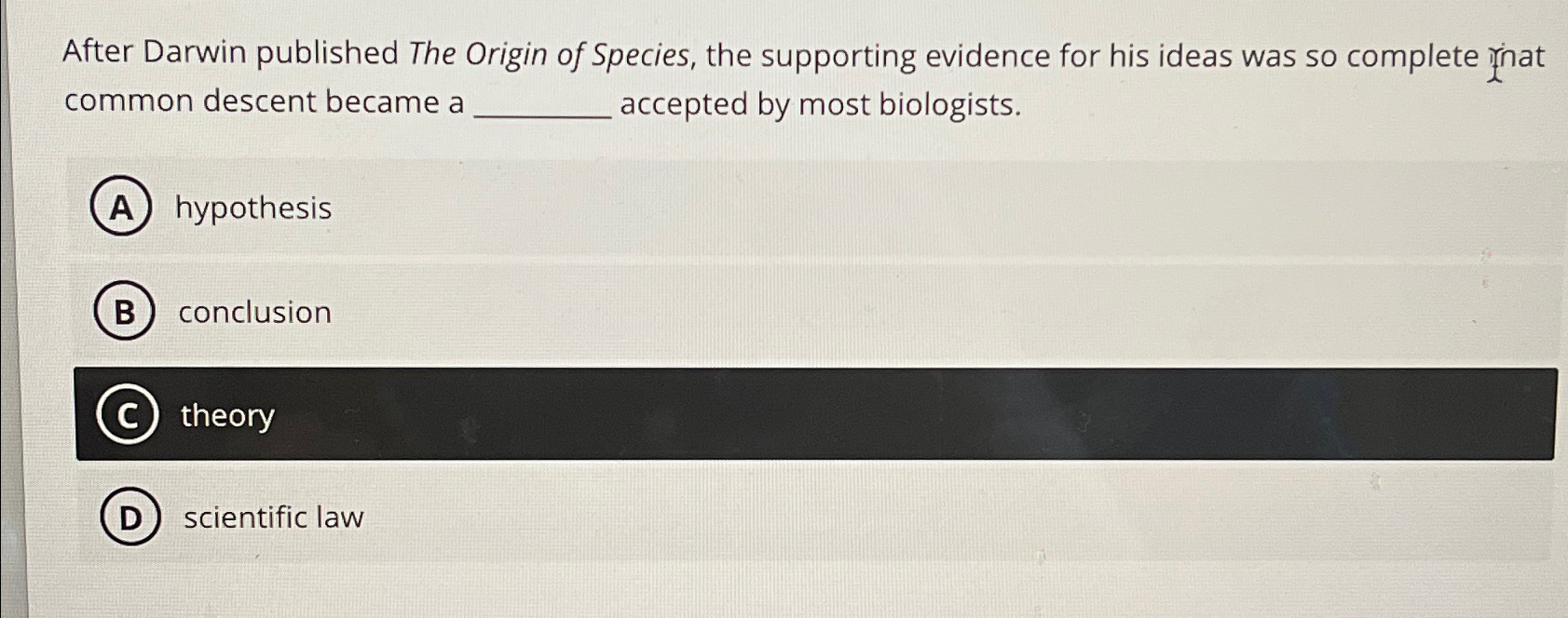 Solved After Darwin published The Origin of Species, the | Chegg.com