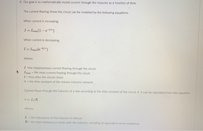 Solved Part 1: Collecting and analyzing data for RL Circuits | Chegg.com